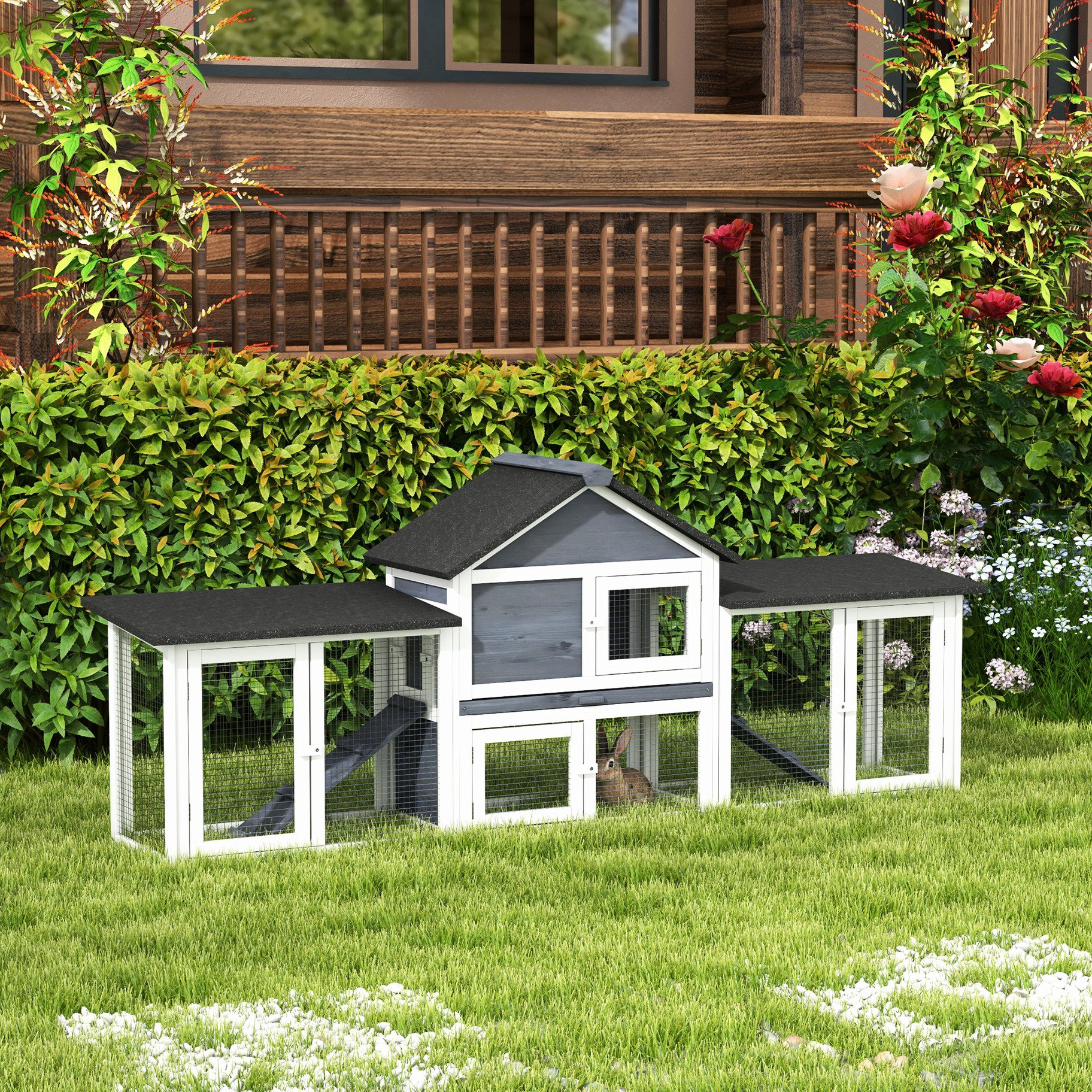 Archie & Oscar™ Guinea Pig - Spacious Living Space, Gray Large Outdoor ...