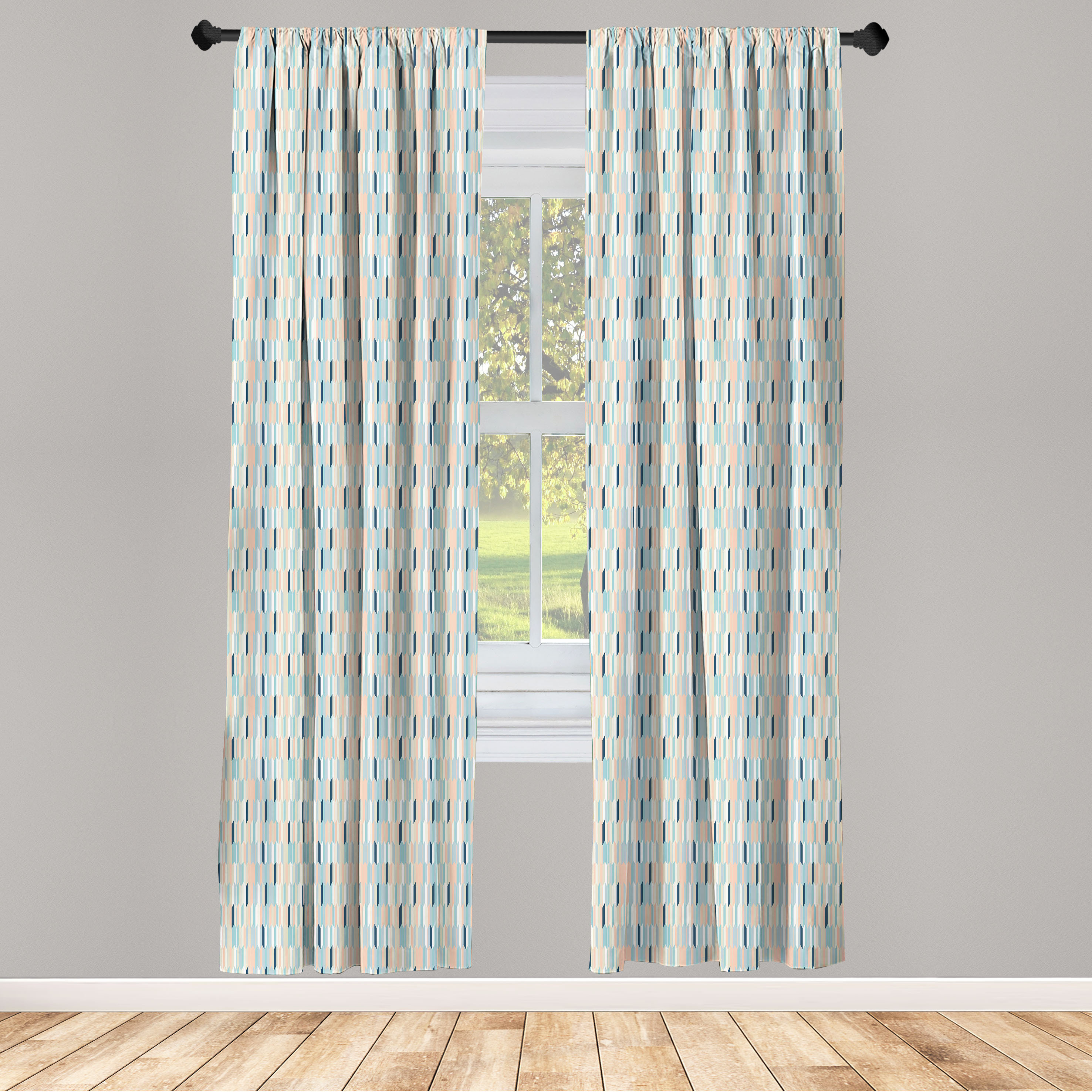 East Urban Home Ethnic 4-Panel Curtains, Zigzag Like Rectangular Form ...