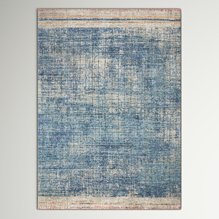 17 Stories Abstract Blue/Beige Area Rug & Reviews | Wayfair