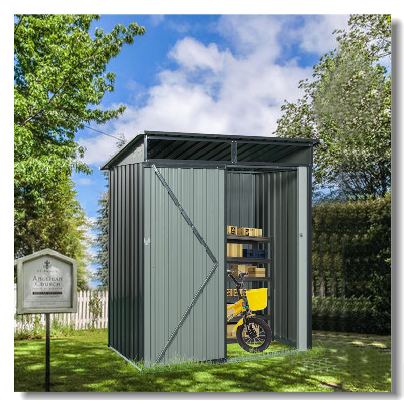 Storage Sheds Outdoor With Floor 5FT X 3FT Outdoor Metal Storage Shed ...