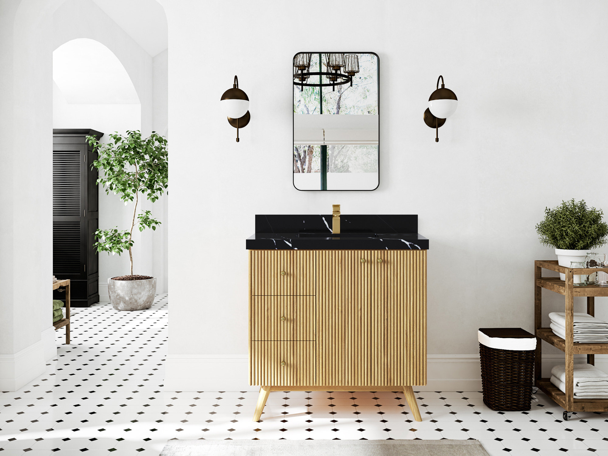 Corrigan Studio Kymere 36'' Single Bathroom Vanity with Quartz Vanity ...