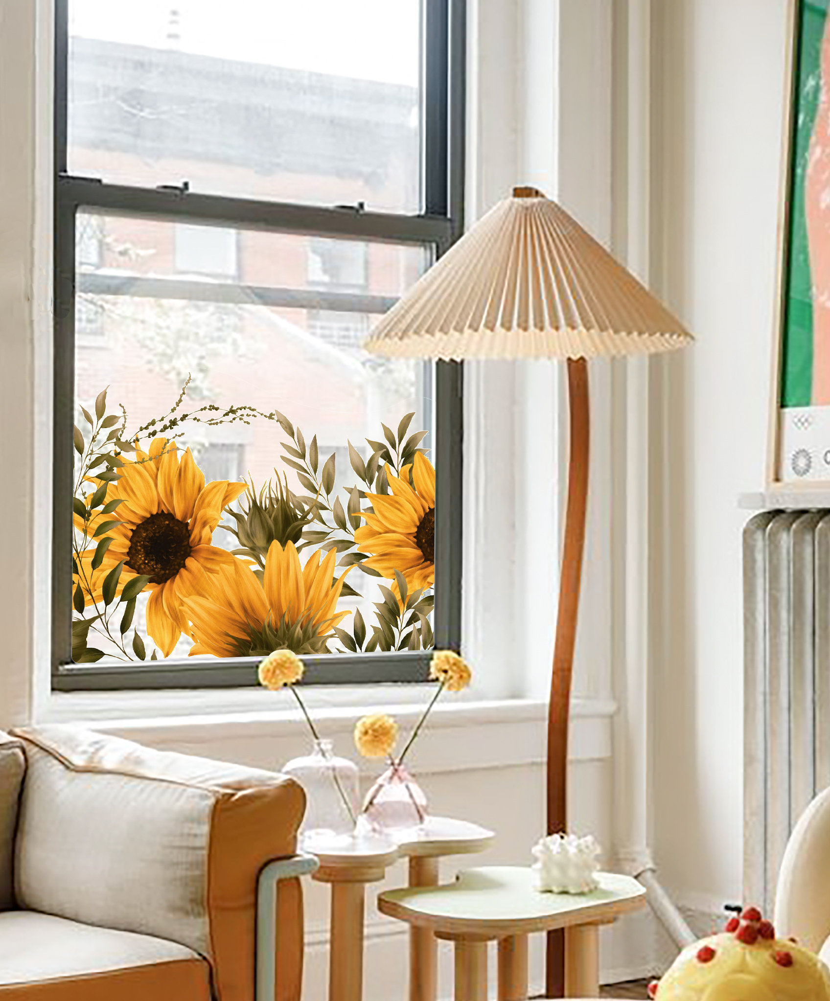 August Grove® Sunflowers Plants & Flowers Static Cling Window Decal ...