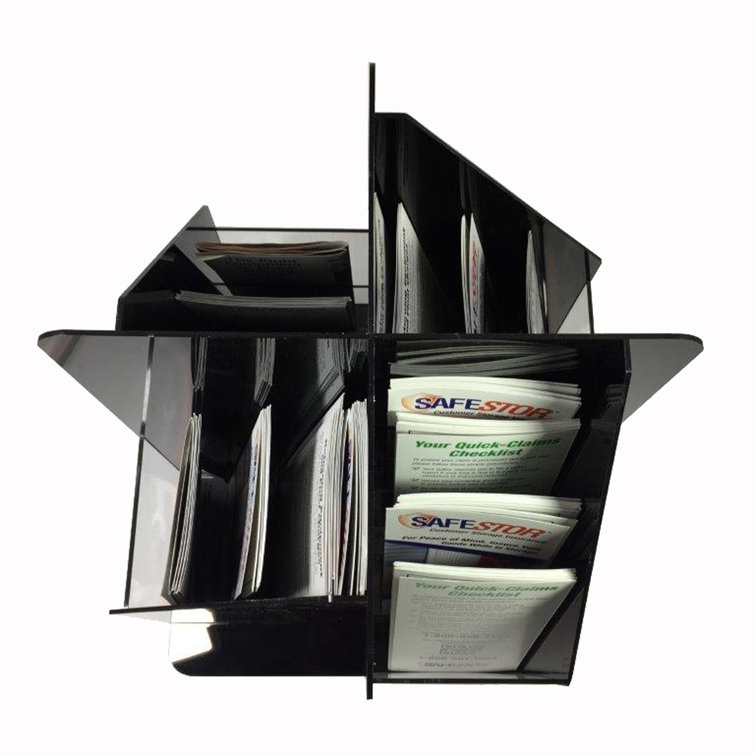 FixtureDisplays 20" H Rotating Acrylic Brochure and Pamphlet Rack ...