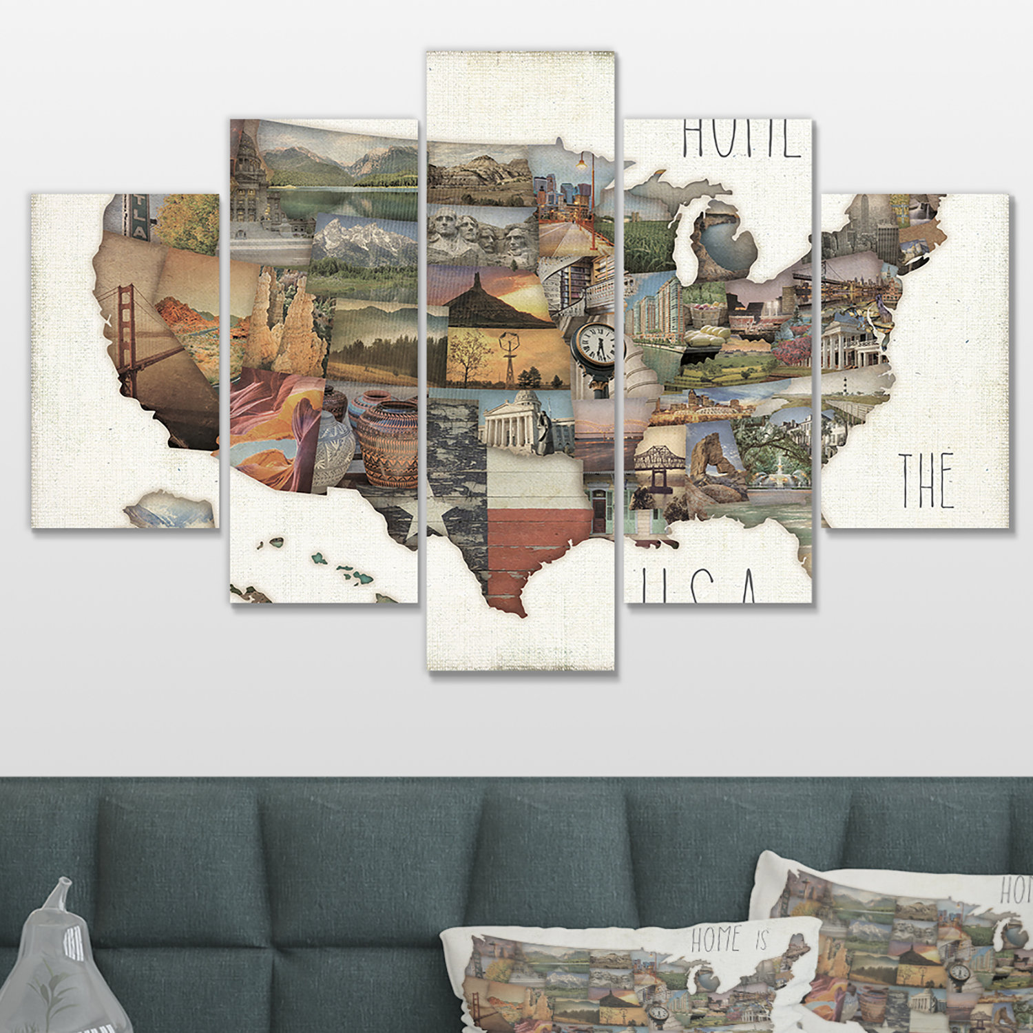 East Urban Home 'Instastates Monuments Map' Print Multi-Piece Image on ...