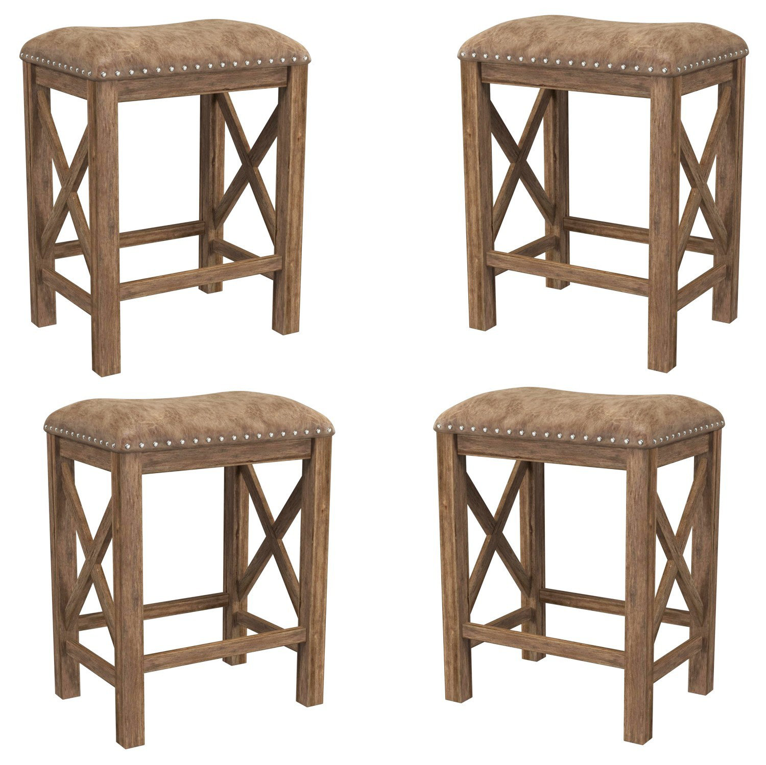 One Allium Way® Stationary Backless Counter Height Stools, Set of 4 ...