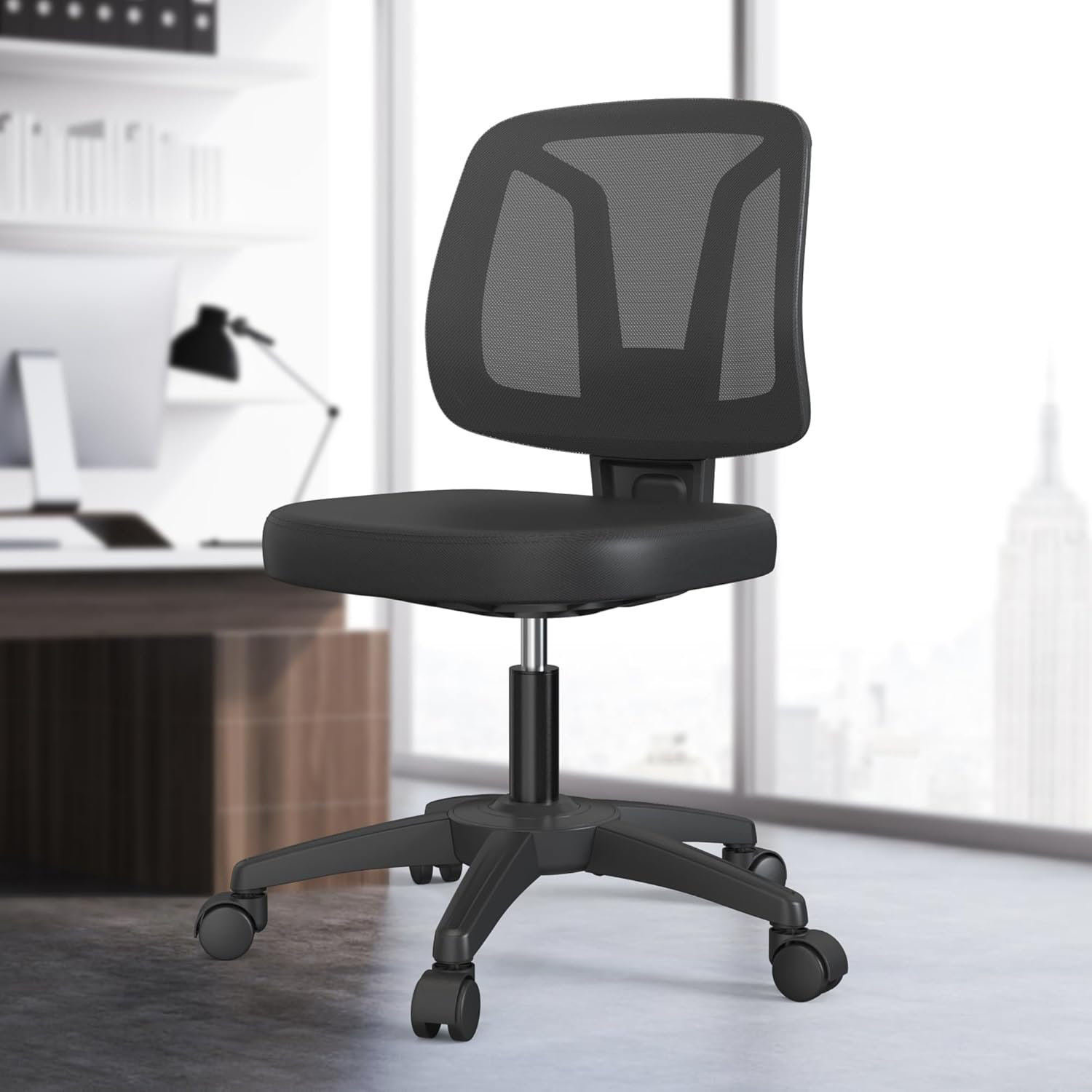 Inbox Zero Ergonomic Mesh Office/Student Chair - Armless, 360° Swivel ...