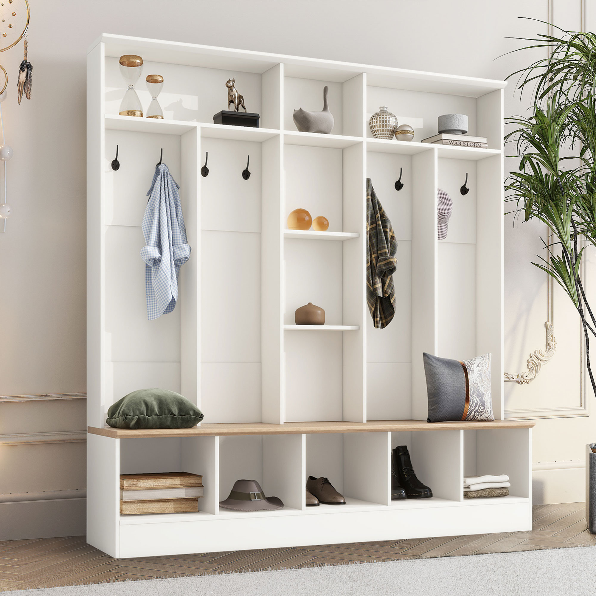 Latitude Run® Stylish Large Multifunctional Design Coat Rack With ...