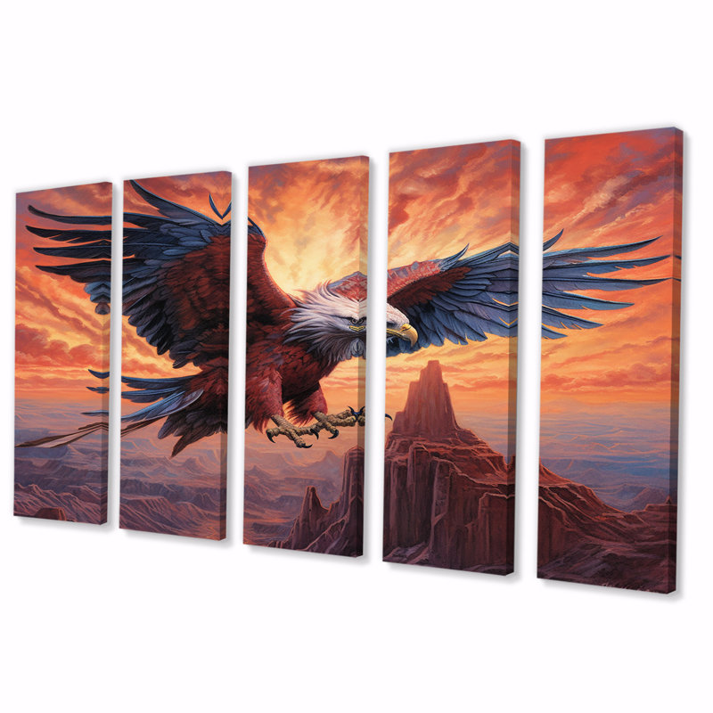 Loon Peak® Eagle Prophecy - Animals Eagle Wall Decor - 5 Equal Panels ...