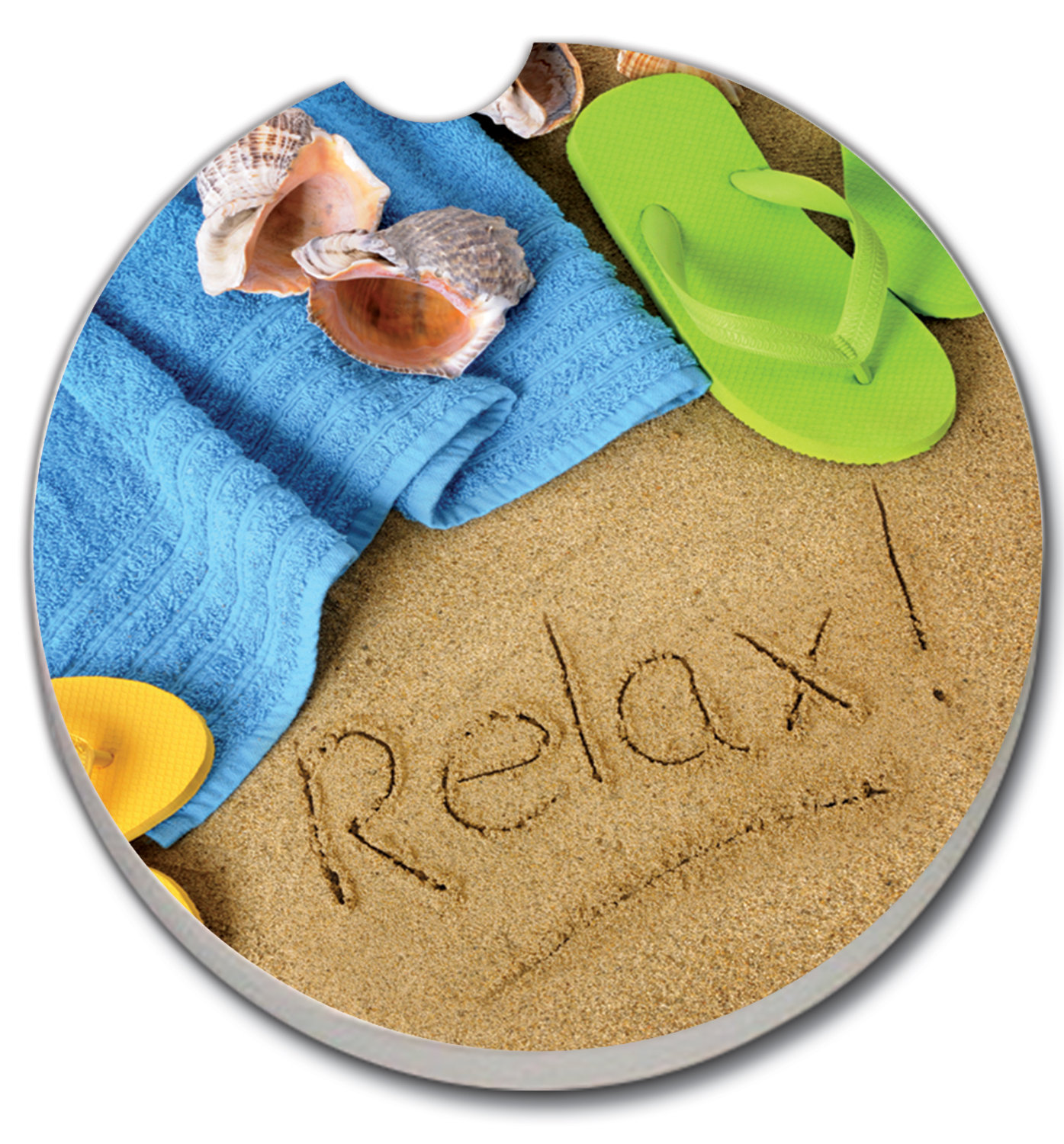 Highland Dunes Relax Absorbent Stone Car Coaster | Wayfair