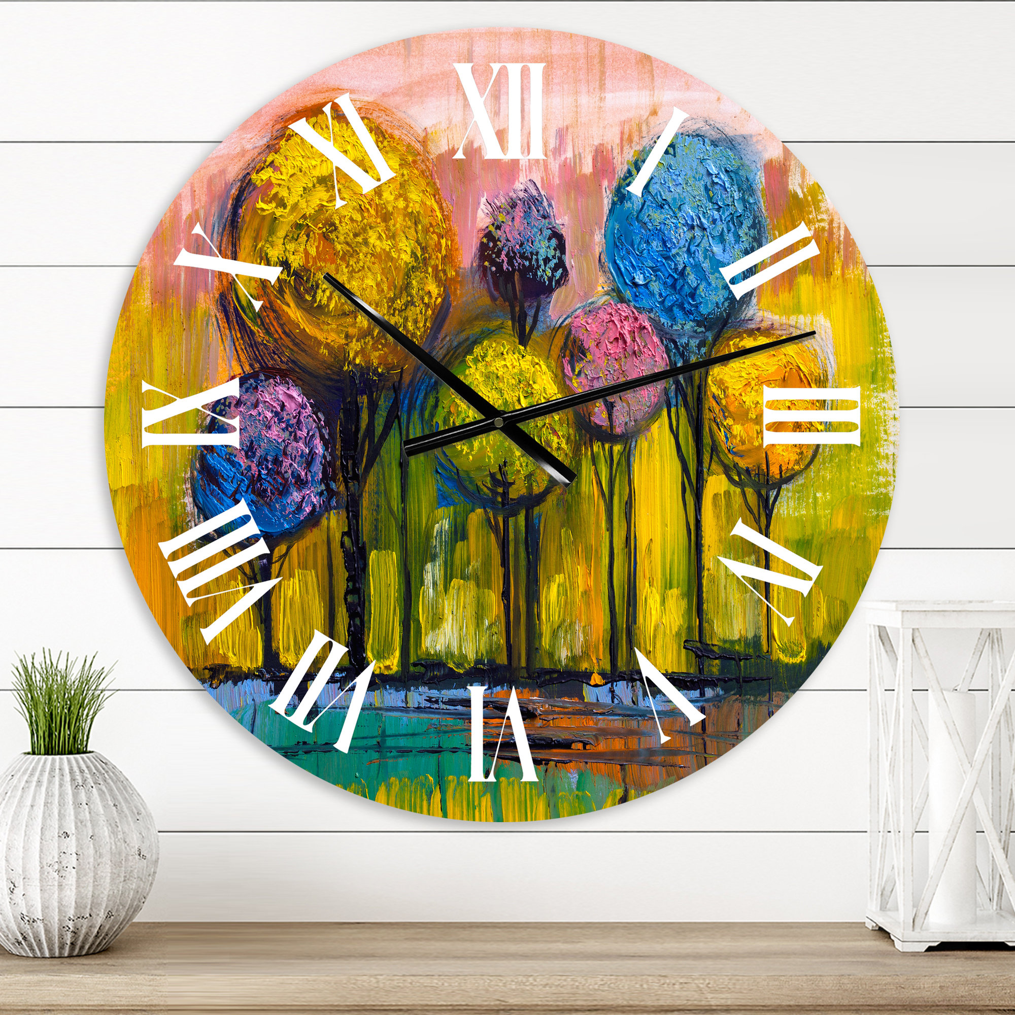 East Urban Home Colourful Trees Impressionist Landscape IV - Modern ...