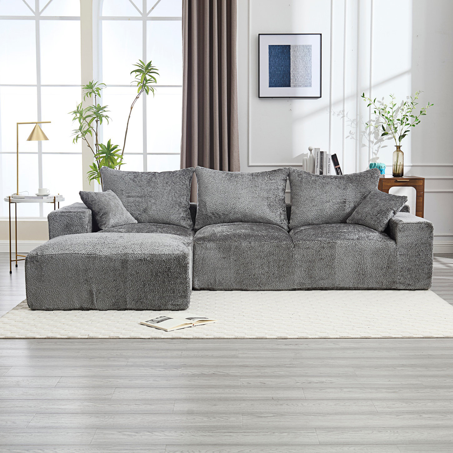 Wrought Studio™ L-Shaped Design Intimate Comfort Sofa, Comfy Sofa | Wayfair