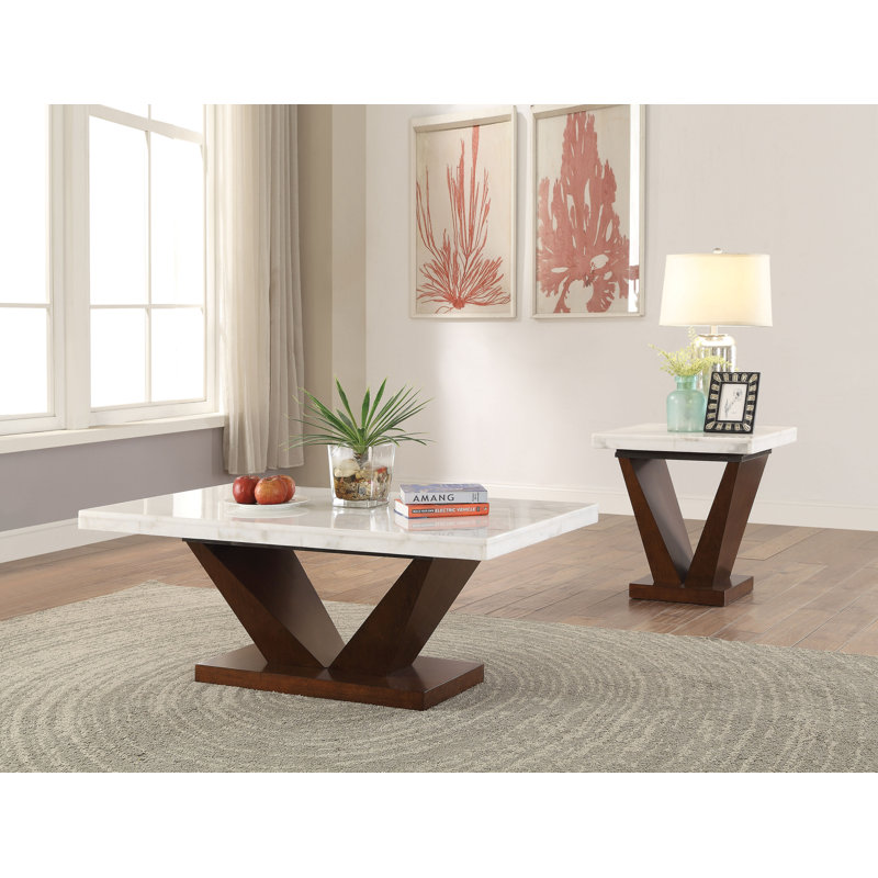 Lark Manor™ Fairlawn Contemporary 23"H Square Pedestal End Table with ...