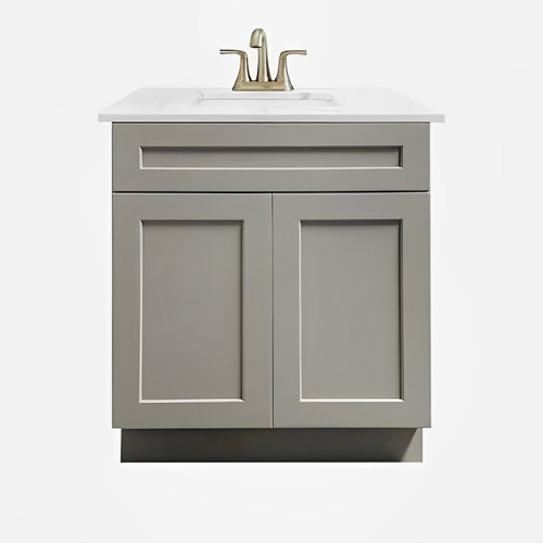 Vanity Atelier 30'' Bathroom Vanity Sink Base Cabinet in Light Gray ...