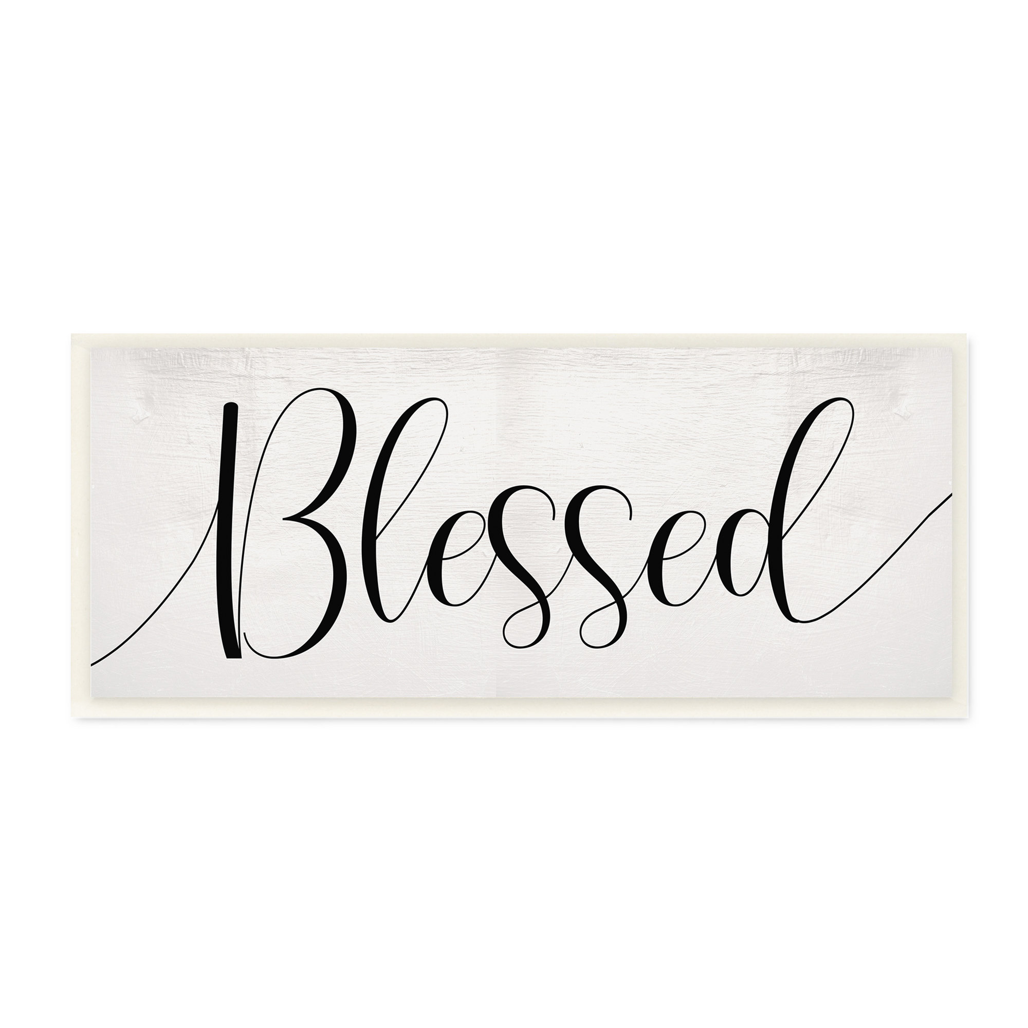 Red Barrel Studio® Bold Blessed Script Typography Charming Off-White ...