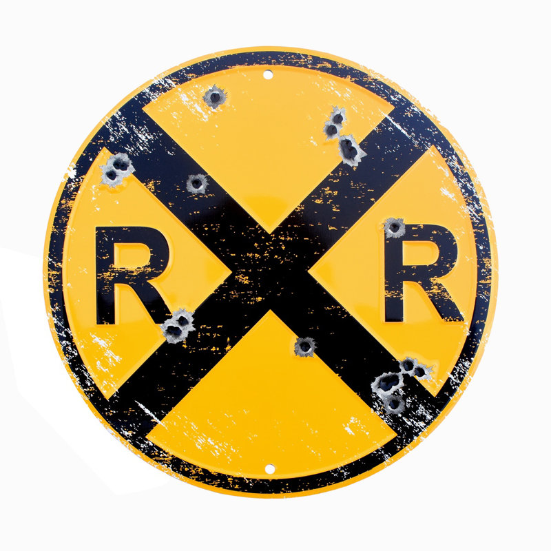 Trinx Bullet XING RR Railroad Crossing Train Sign Rustic Railfan Wall ...