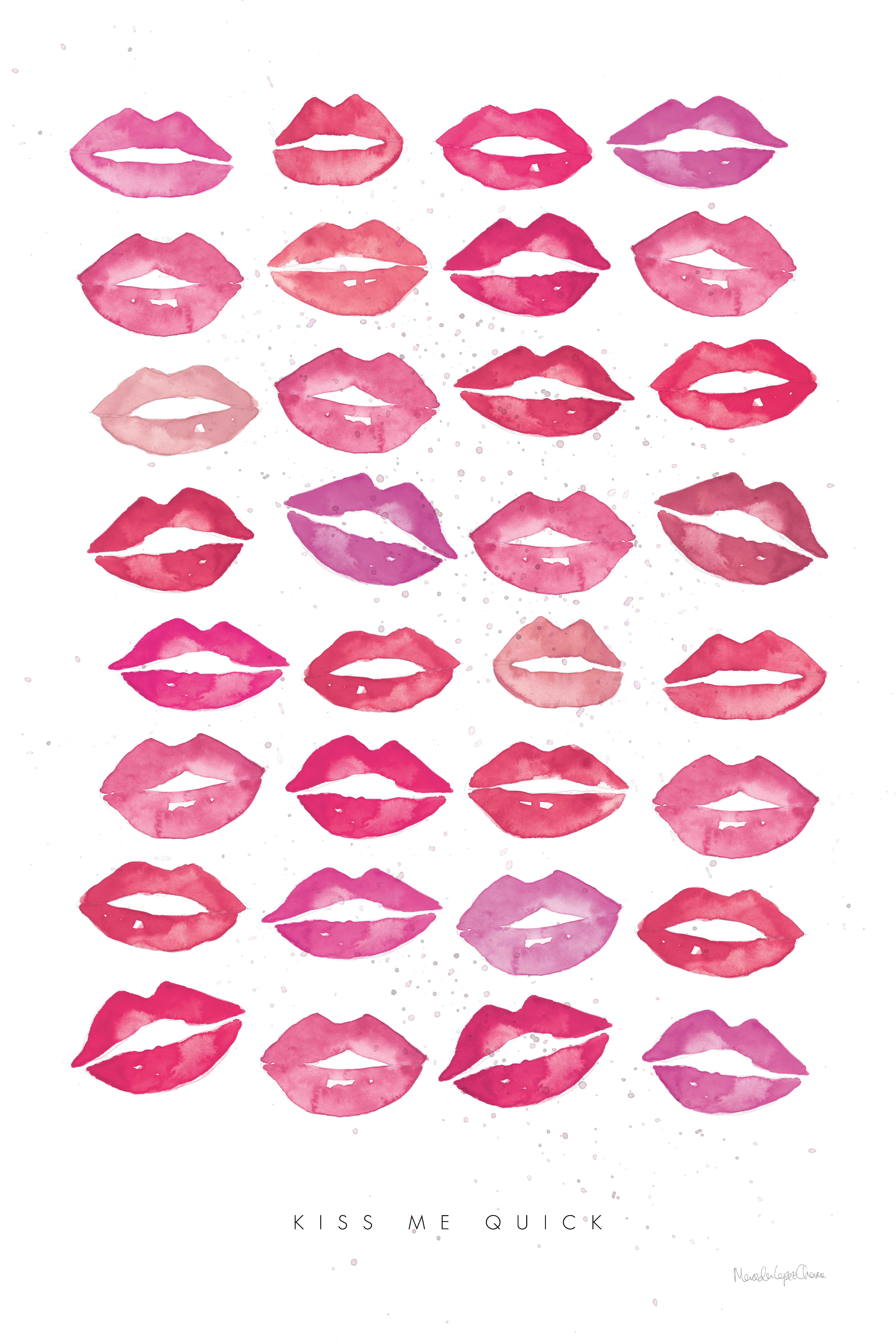 Trinx Ignat Kiss Me Quick Pink - Wrapped Canvas Print | Wayfair