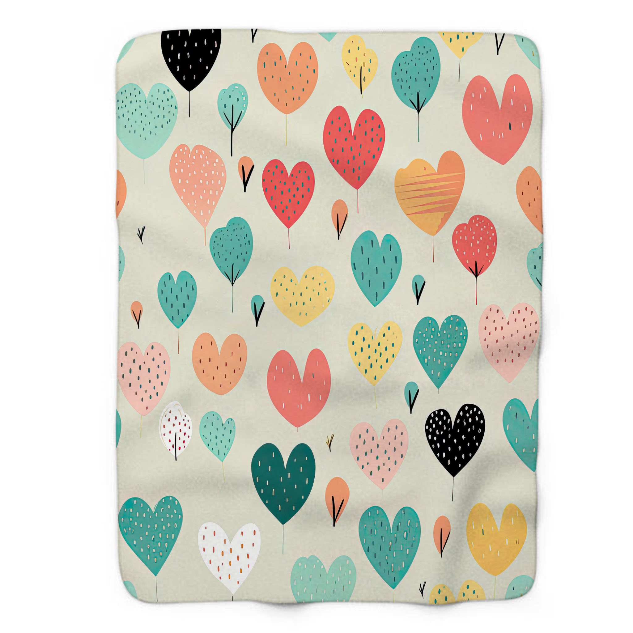 MentionedYou Adorable Heart Melodies - 1 Piece Premium Sherpa B Throw ...
