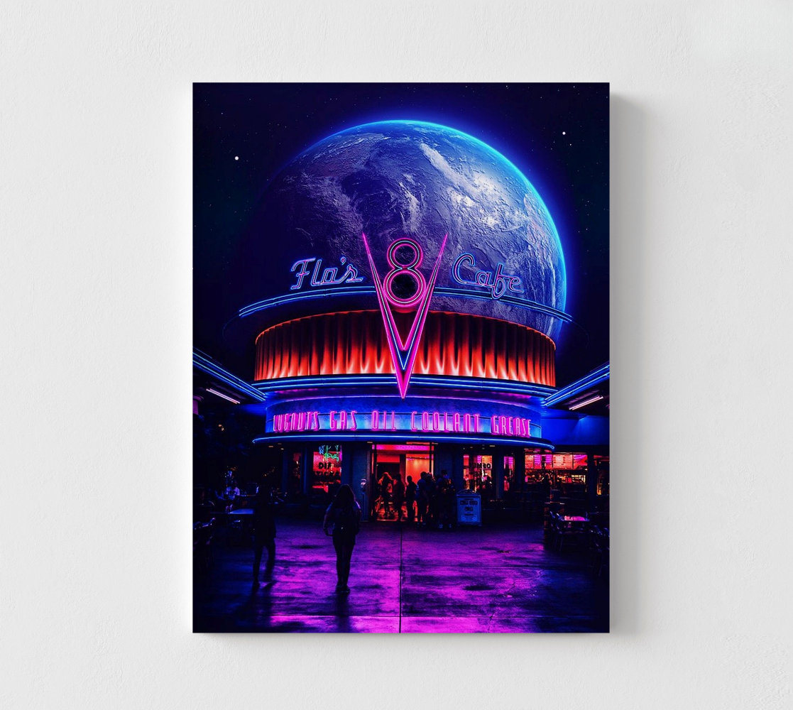 WeFrameArt Bright Neon Signs Photography Vintage Diner Artwork, Retro ...