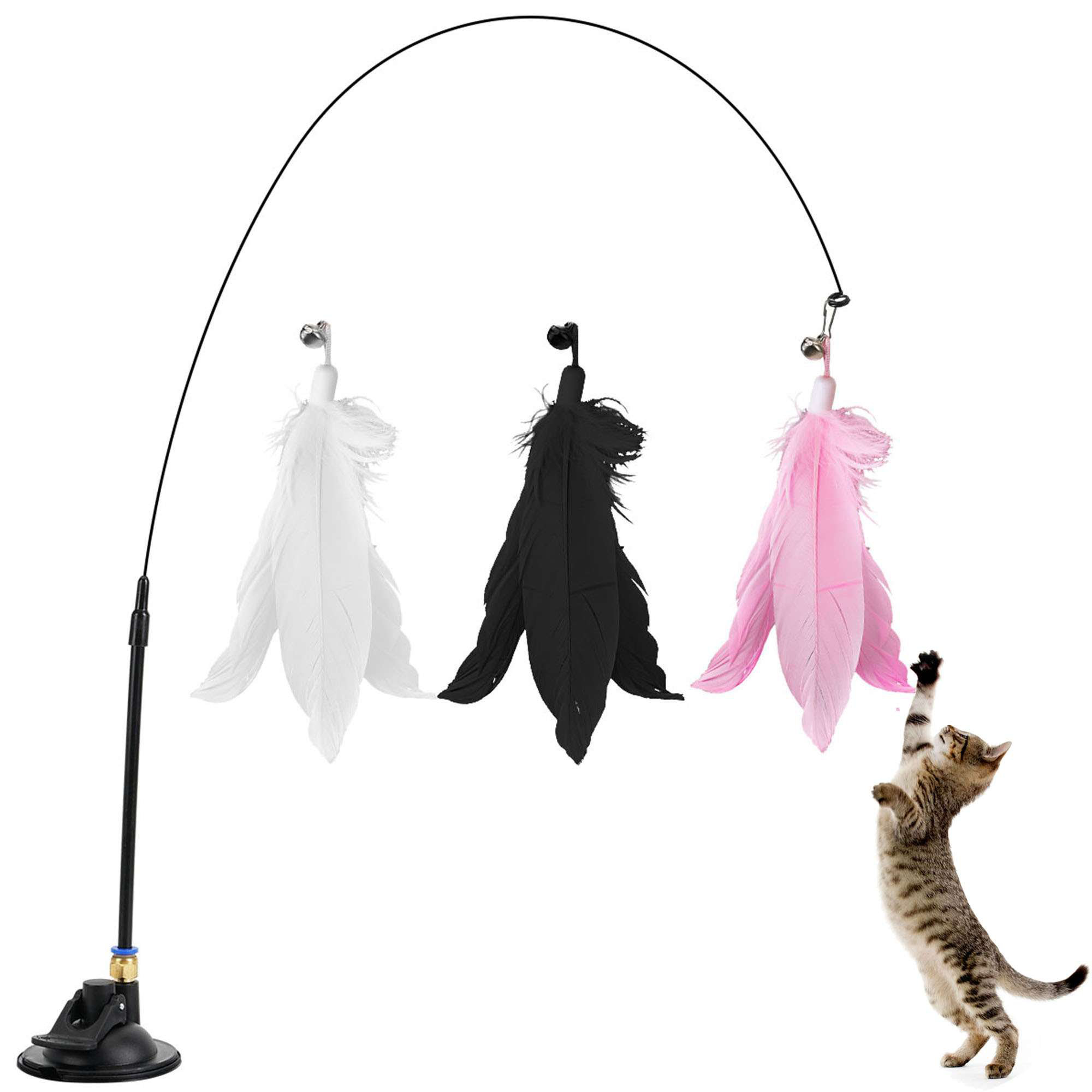 Tucker Murphy Pet™ Cat Wand Interactive Cat Toys Detachable Cat Feather ...