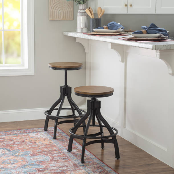 Sand & Stable Dylann Adjustable Height Counter Stool with Metal Frame ...