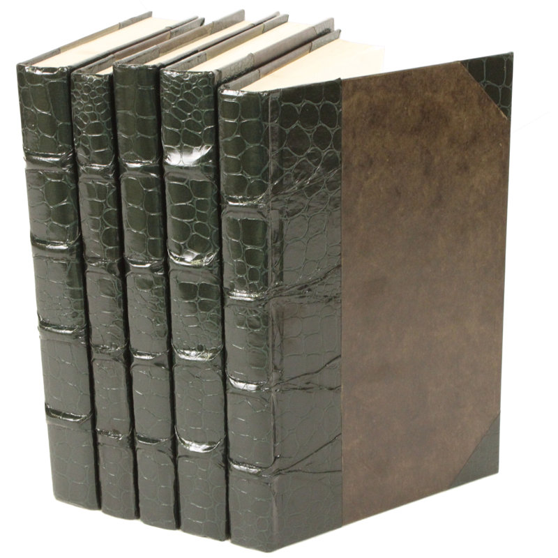 Leather Books 5 Piece Exotic Croc I Decorative Book Set | Wayfair