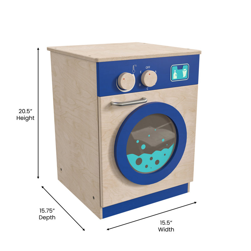 Bright Beginnings Wooden Commercial Grade Kid's Kitchen Washing Machine ...