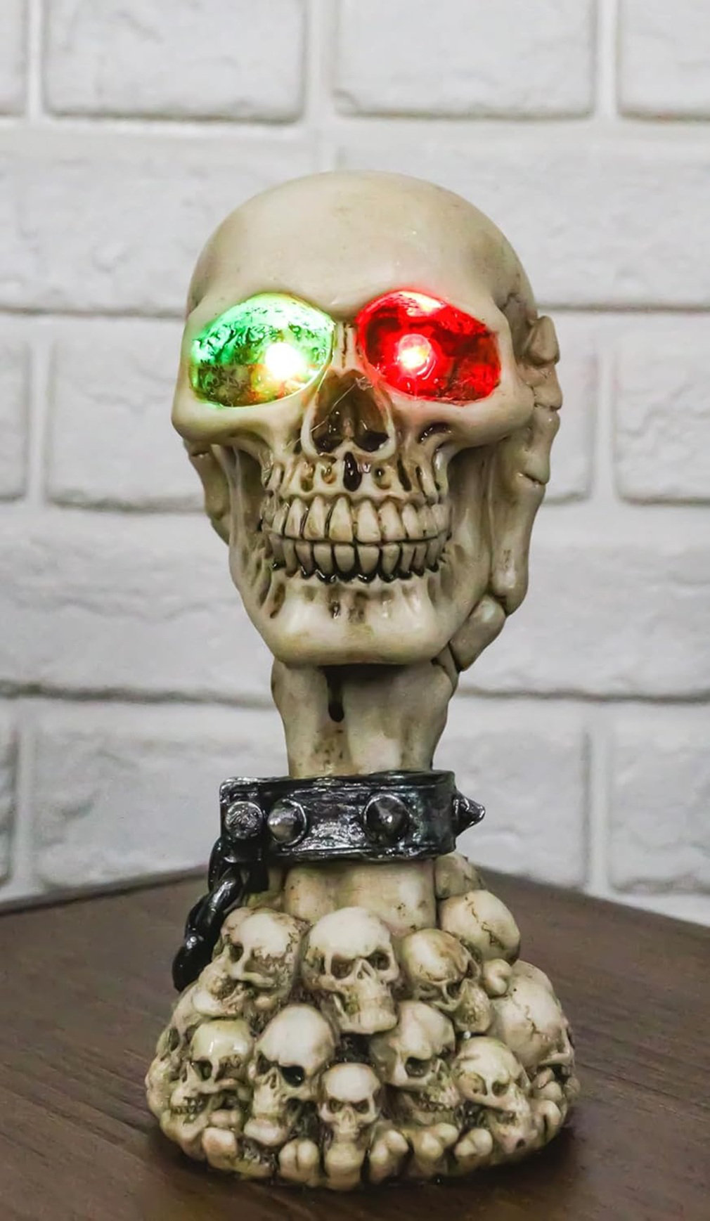 Trinx Shackled Skeleton Hand Holding Skull With LED Eyes With Morphing ...