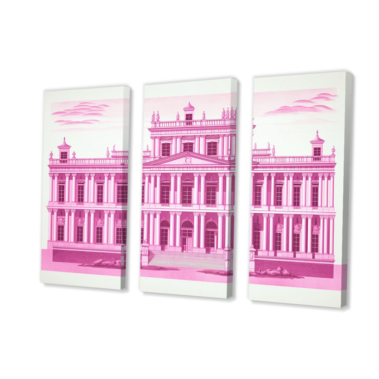 Red Barrel Studio® Pink Blueprint Of London Architecture II On Canvas 3 ...