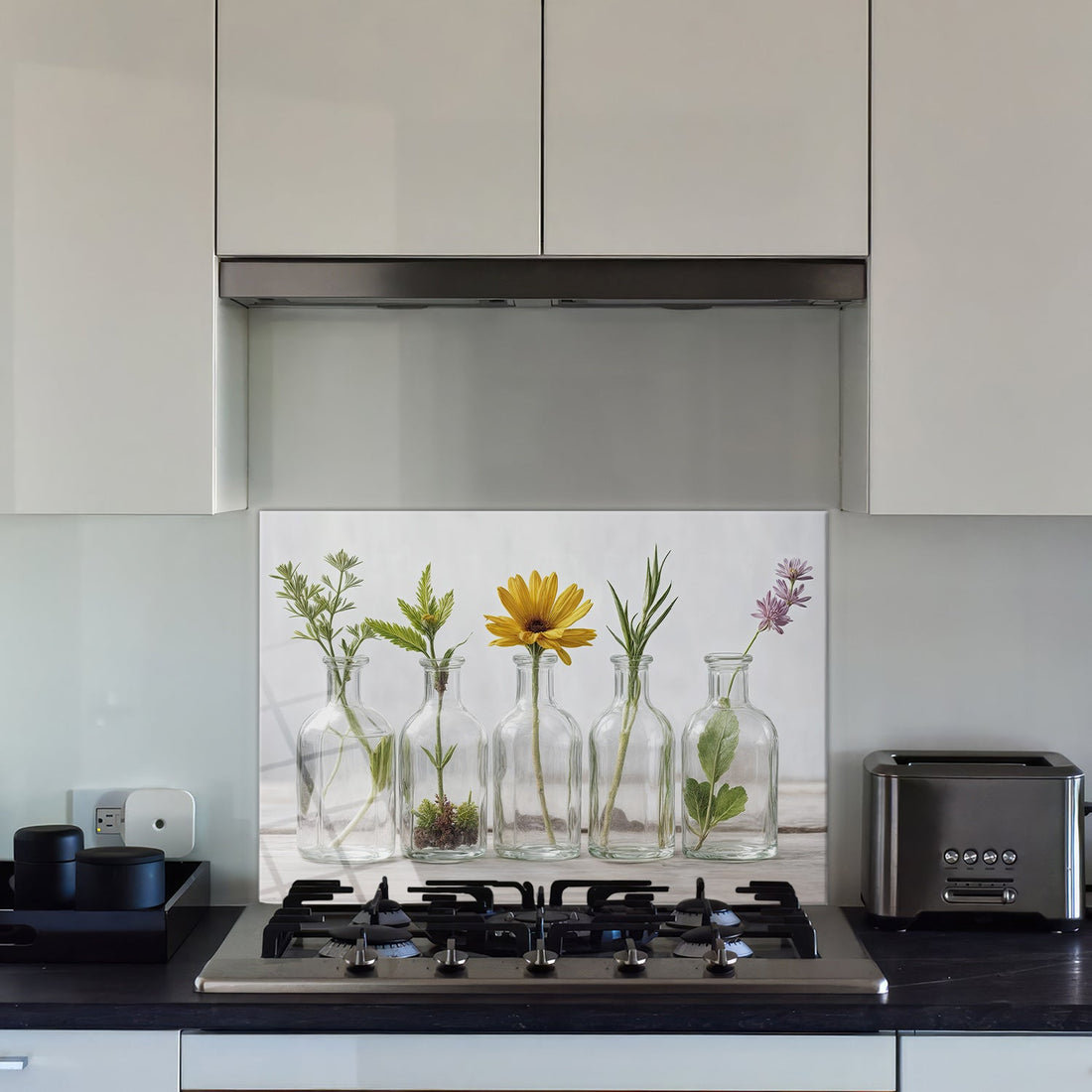 Latitude Run® Botanical Elegance Tempered Glass Backsplash | Wayfair