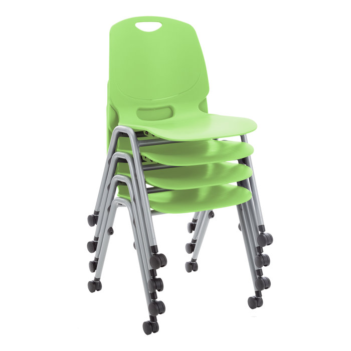 Learniture Academic Stacking Classroom Chair with Wheels ( Set of 4 ...