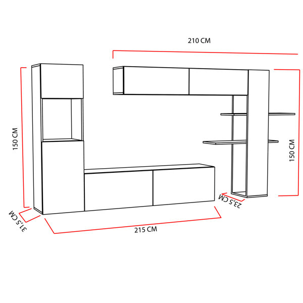East Urban Home 84.65'' Media Center & Reviews | Wayfair