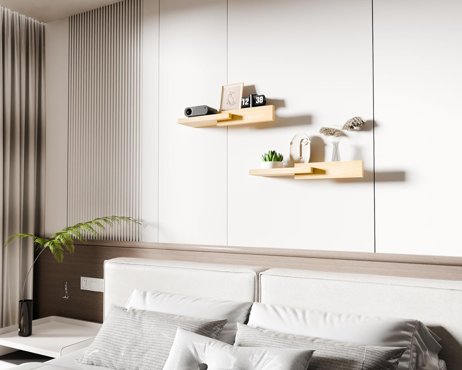 Hokku Designs Unique Floating Shelves Modern Reversible Wall Shelves ...