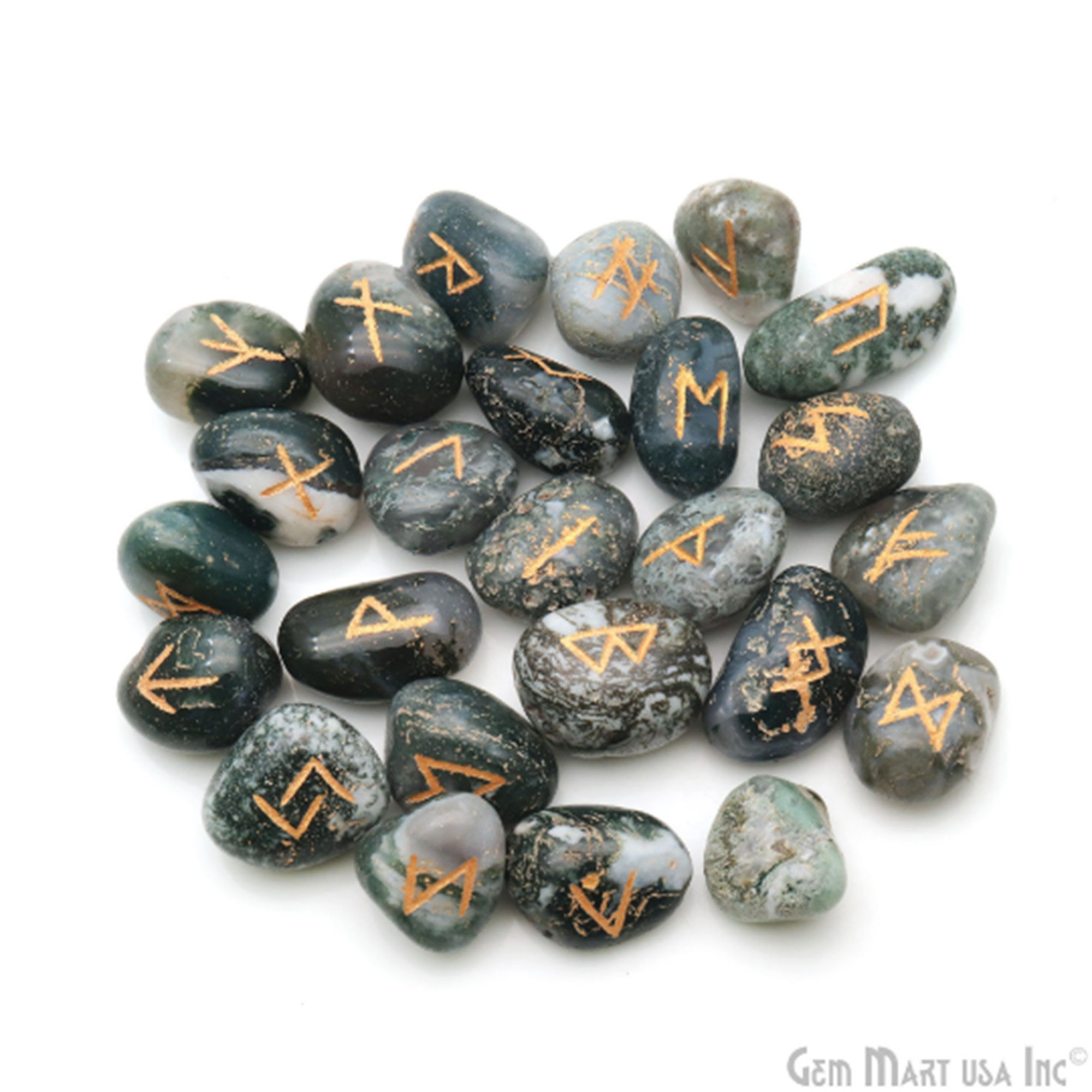 GEMMART USA Rune Stones Medium Size Spiritual Futhark Reiki Symbols ...