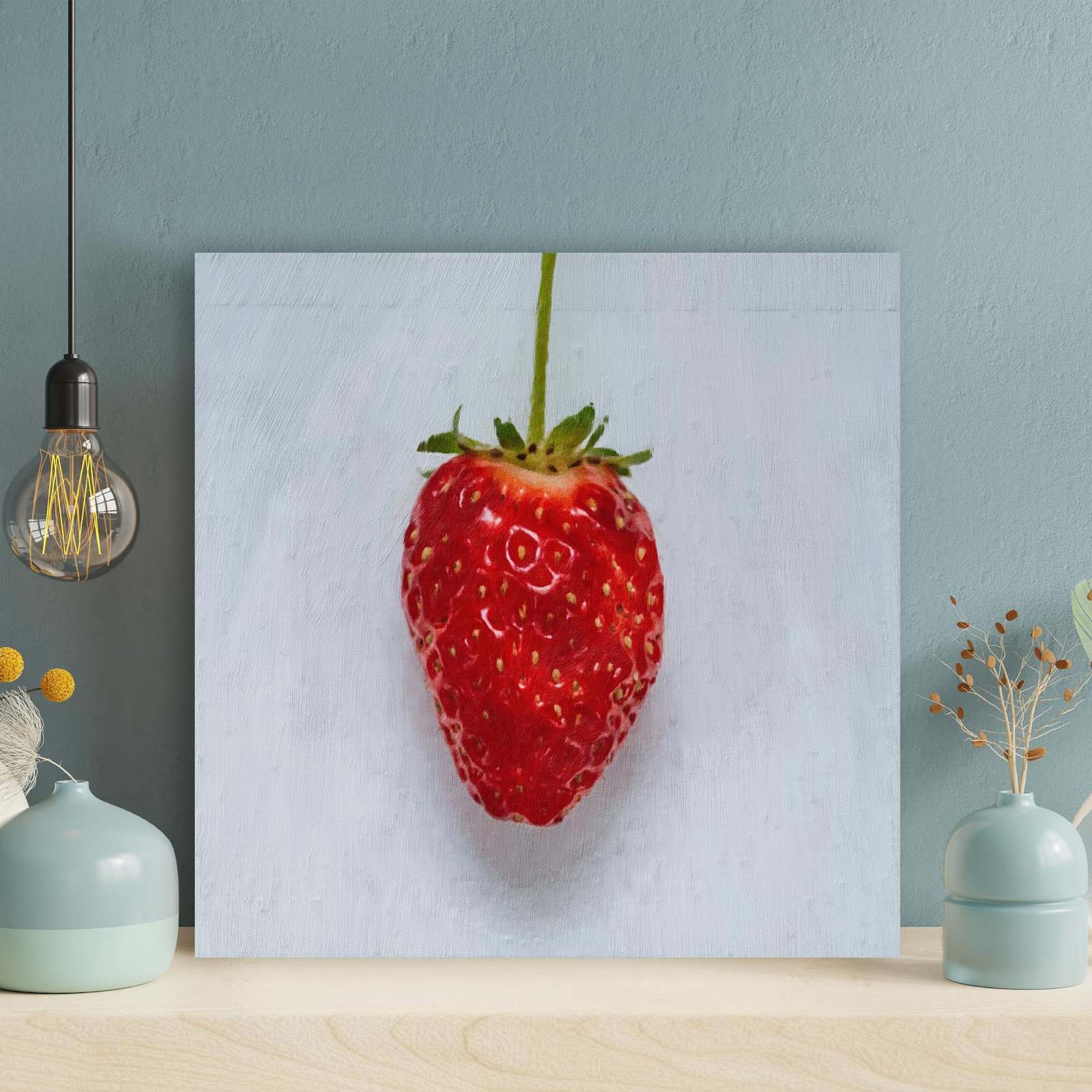 Gracie Oaks A Fresh Strawberry - 1 Piece Rectangle Graphic Art Print On ...