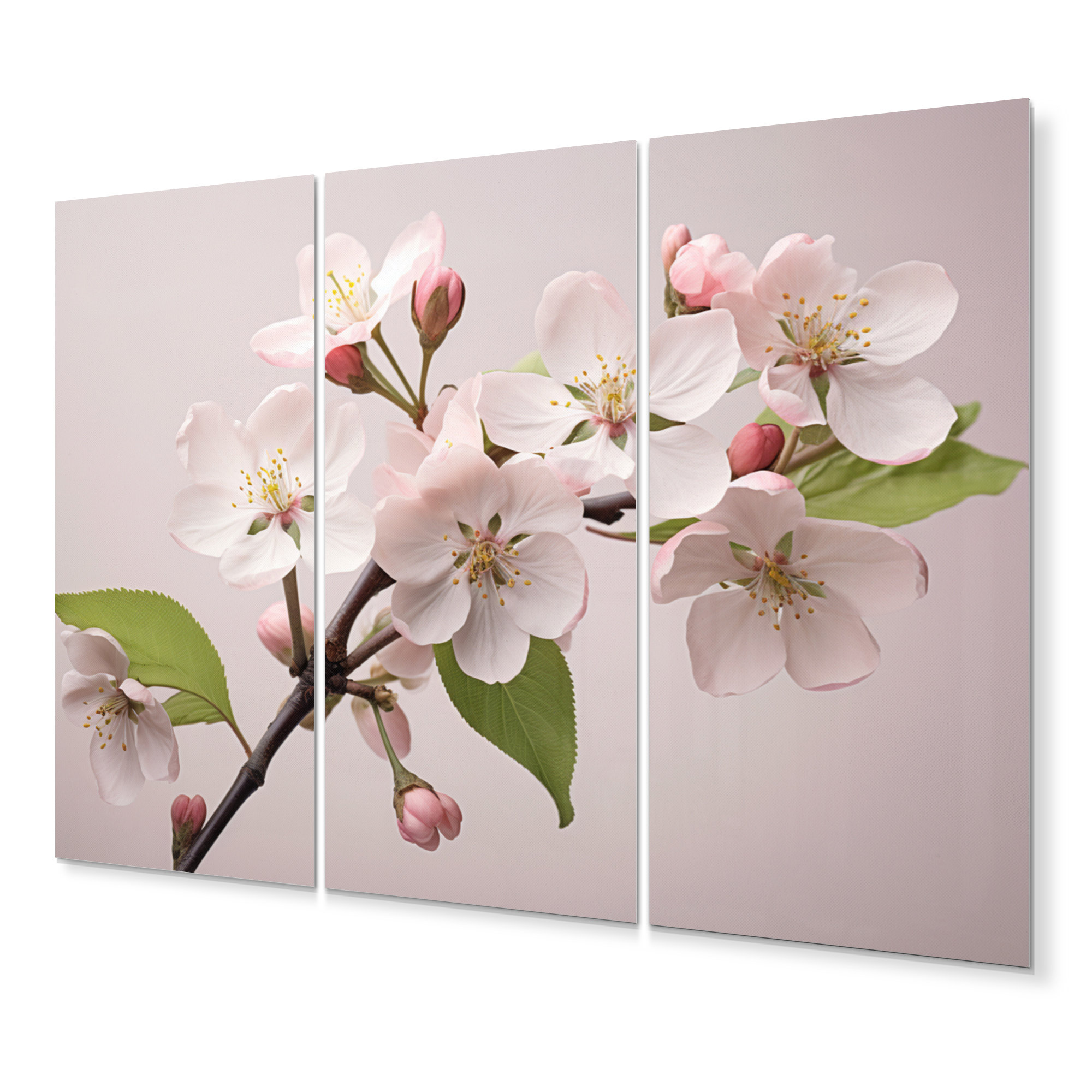 Design Art Apple Blossom Delight II - Apple Blossom Metal Wall Art Set ...