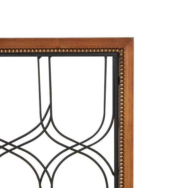 Winston Porter Metal Wire Cutout Geometric Black Wall Decor with Beaded ...