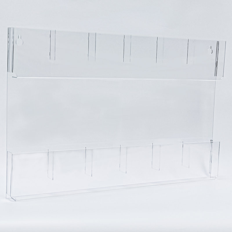 Hokku Designs Acrylic Literature Rack, Wall-mount Brochure Magazine ...