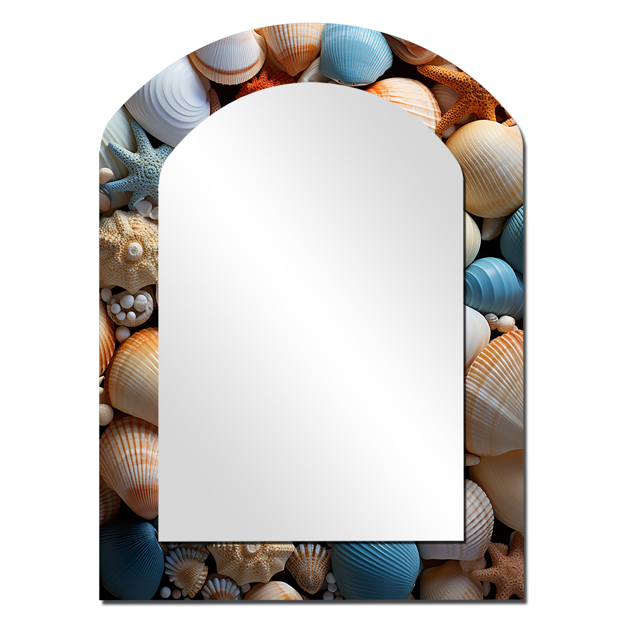 Dovecove Beach Photo Seashell Symphony VII - Coastal Arch Wall Mirror ...
