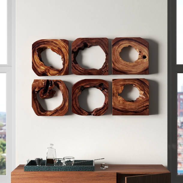 Union Rustic Handmade Rustic Abstract Wall Decor on Solid Wood ...