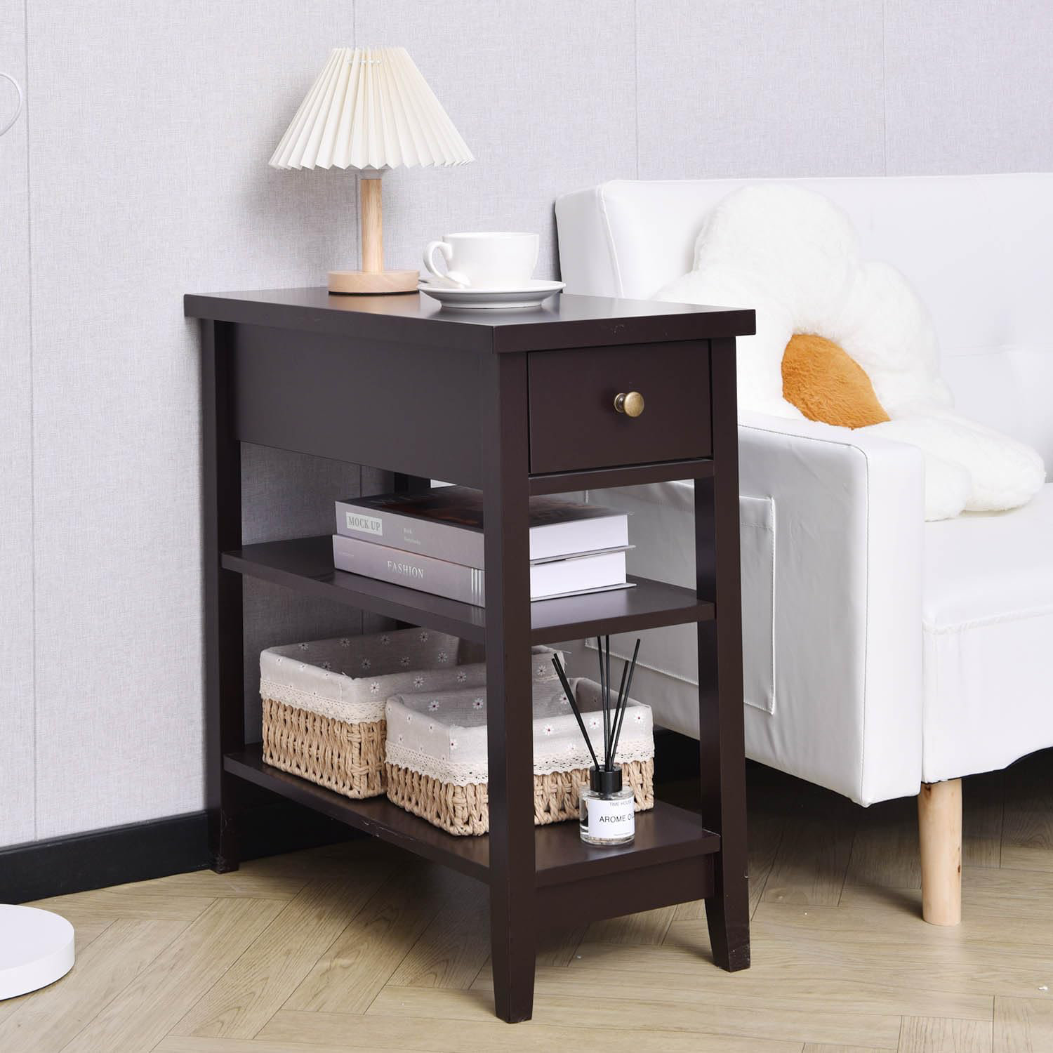Lark Manor™ Multifunctional End Table With Drawer & Shelves For Living ...