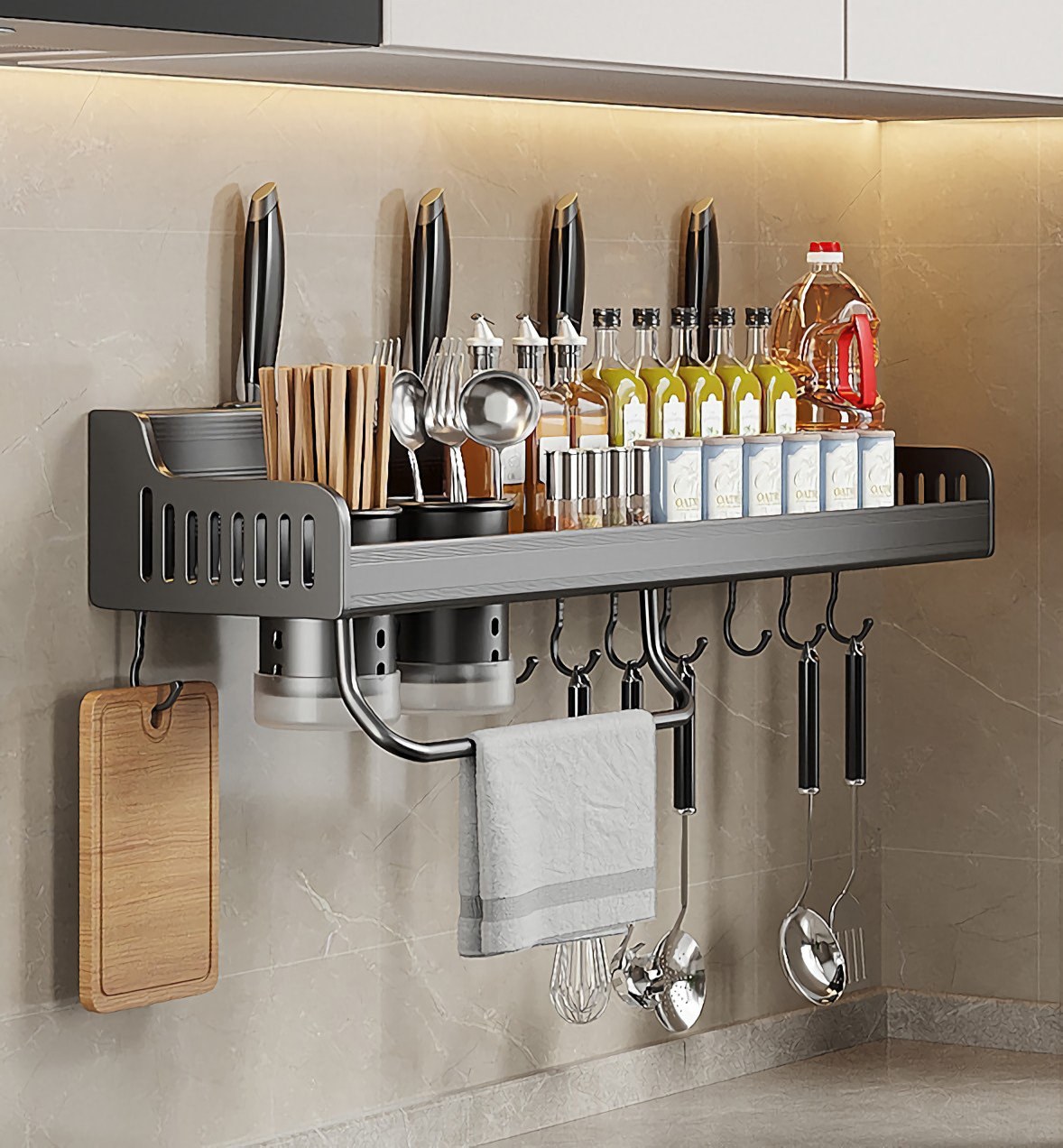 Mint Pantry® Kitchen Storage Rack, Wall Mounted Seasoning Rack ...