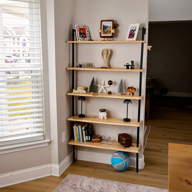 17 Stories Ceballos Floating Ladder Bookcase/Bookshelf | Wayfair