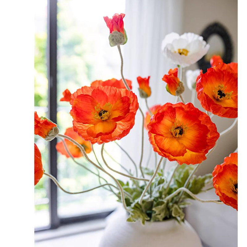 Primrue Poppy Floral Arrangement & Reviews | Wayfair