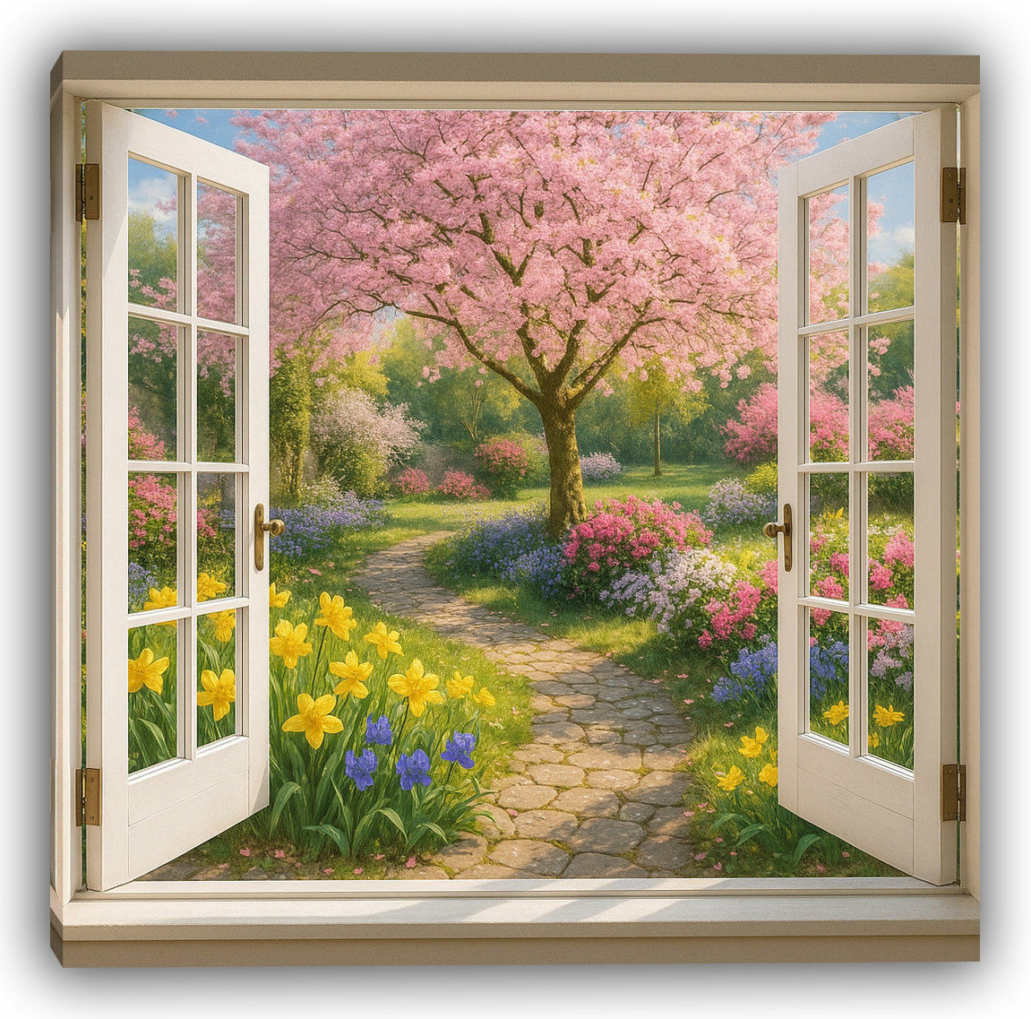 Ophelia & Co. Spring Garden Path – Blooming Cherry Tree and Daffodil ...