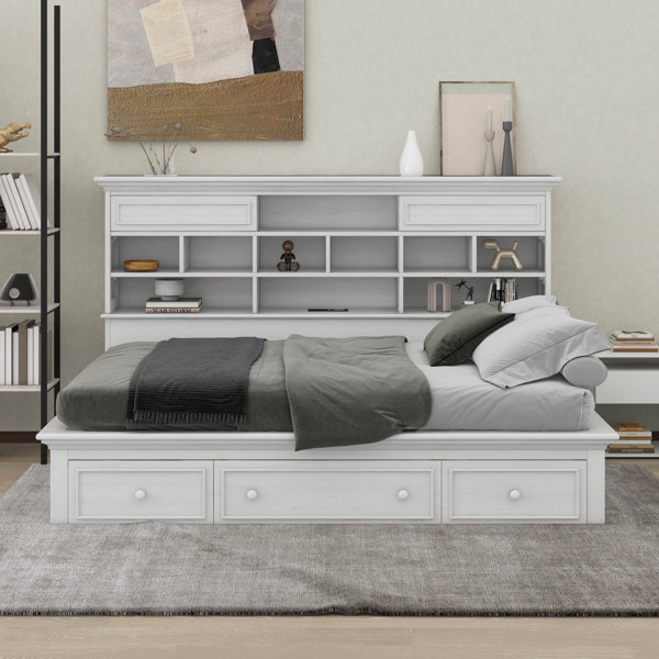 Red Barrel Studio® Mackinnley Twin Size Wood Daybed with Multi-Storage ...