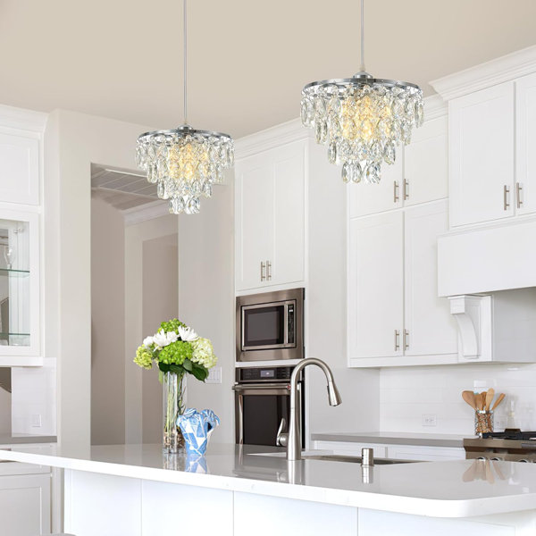 House of Hampton® Crystal Pendant Chandelier - Adjustable Height ...