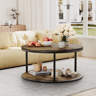 17 Stories 36-inch Round Coffee Table, Double-decker Design | Wayfair