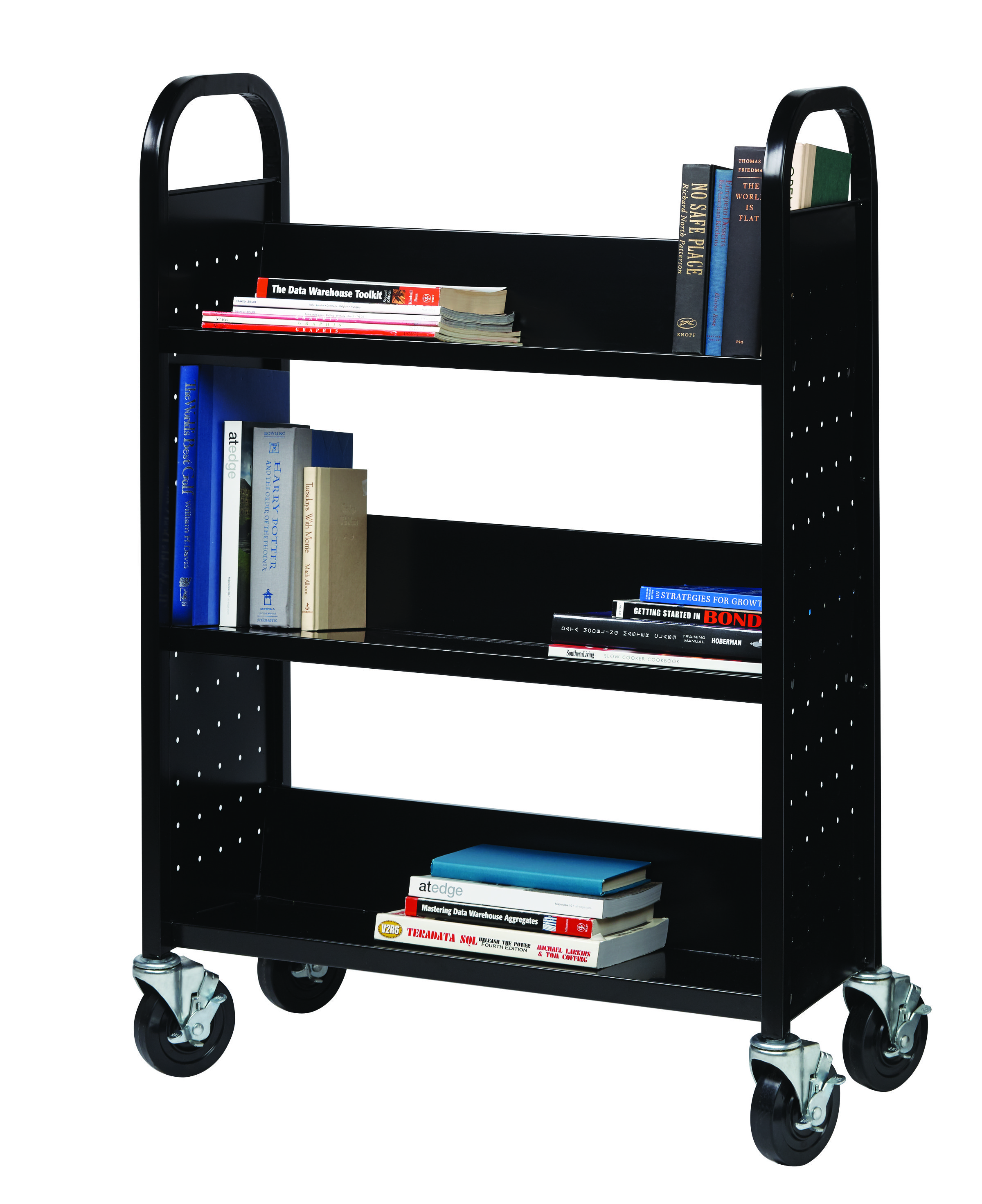 Inbox Zero Christiern Single-sided Mobile Book Cart for Schools and ...