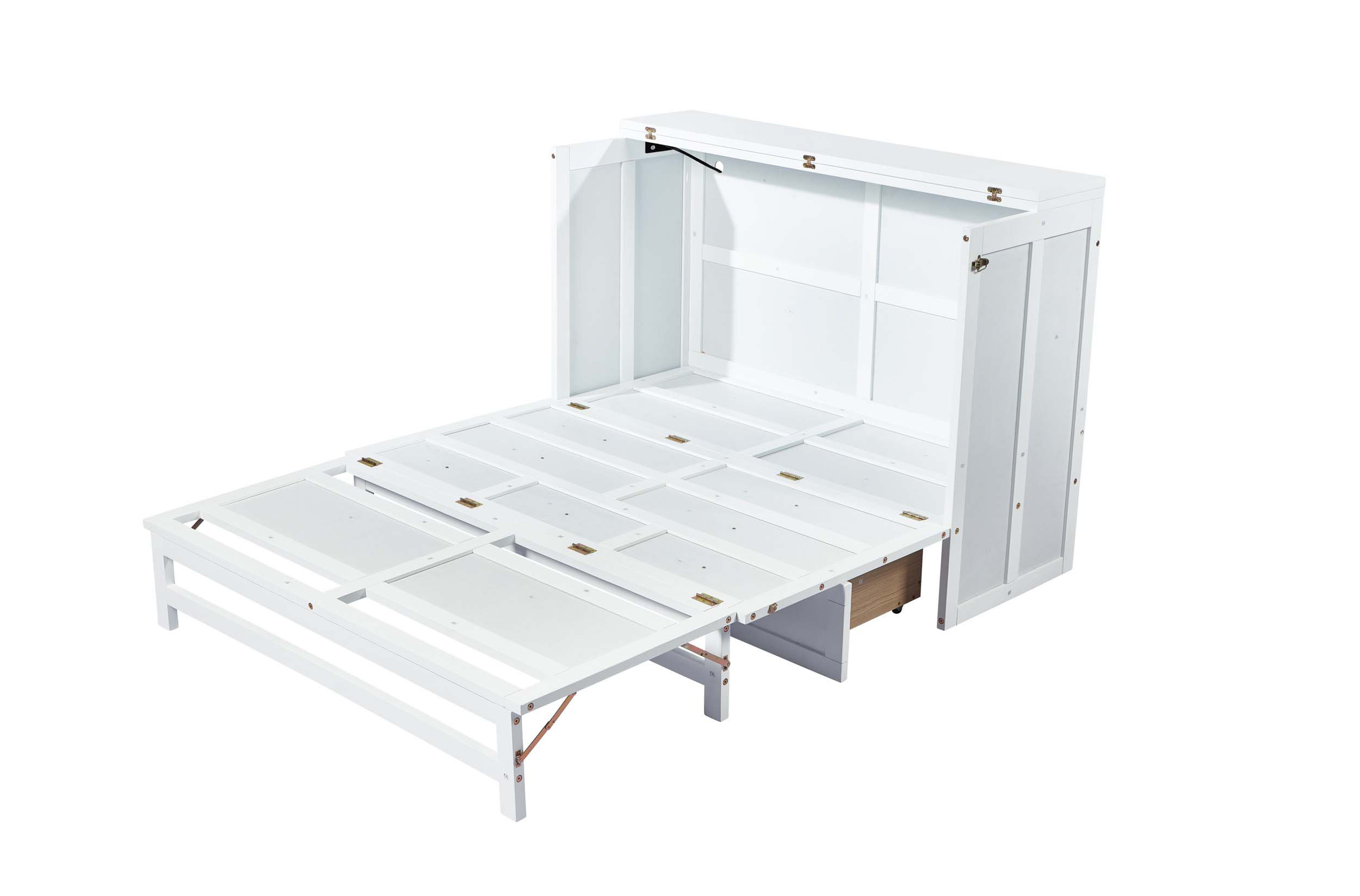 Latitude Run® Versatile Murphy Bed Cabinet with Storage Drawer and Charging Station, Ideal for ...