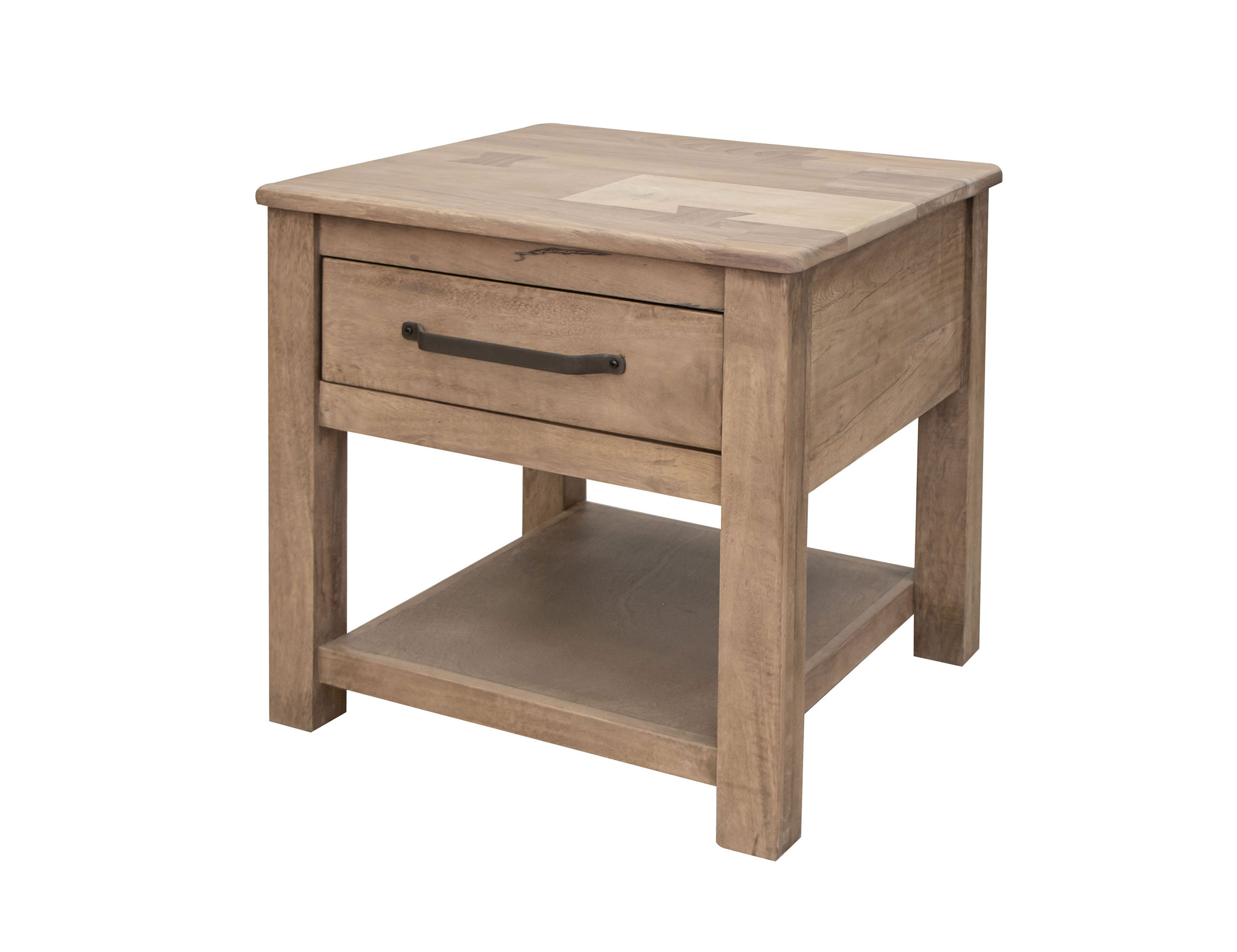 International Furniture Direct Natural Parota 1 Drawer, End Table | Wayfair